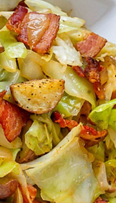 Cabbage with Bacon and Roasted Potatoes - PodPoint