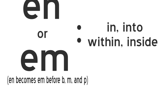 Learn words with root word: En or Em - Make Your English Easy
