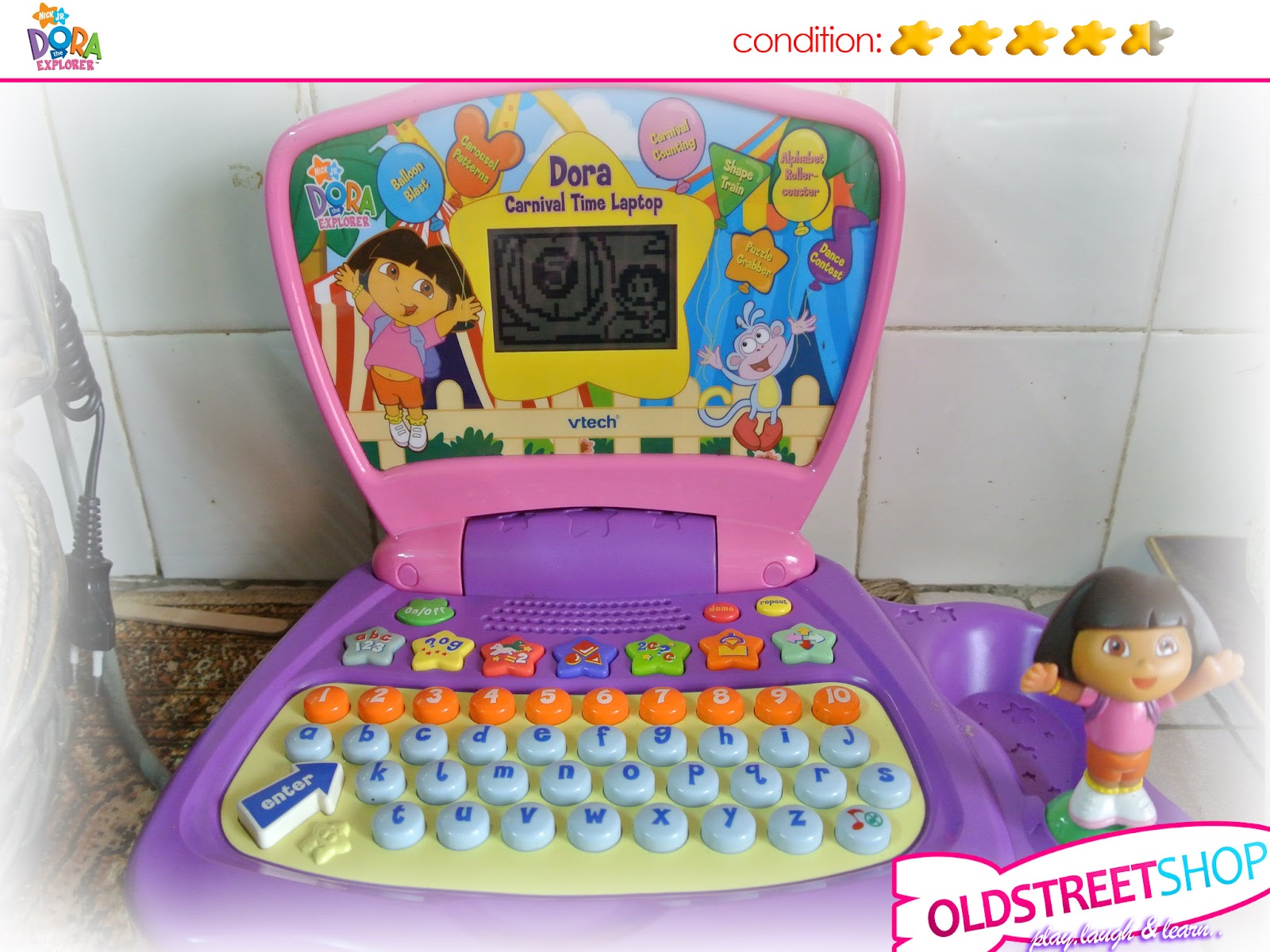 oldstreetshop: VTech Dora the Explorer Carnival Time Learning Laptop