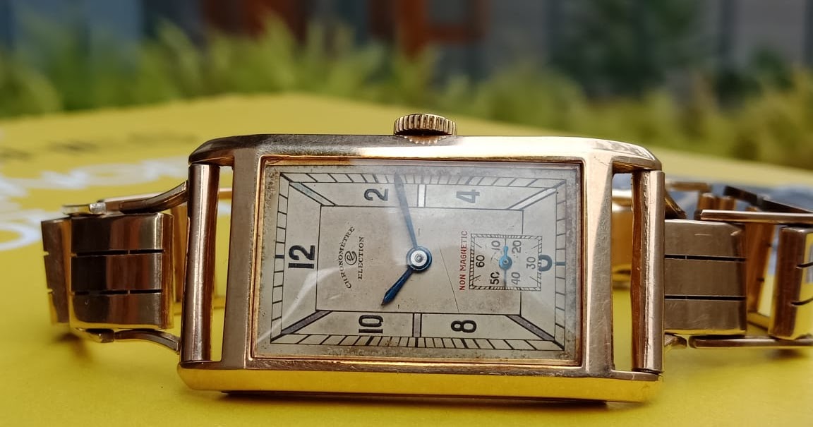 Jam Tangan Kuno: ELECTION Chronometre 'HB VIII' Gold Watch