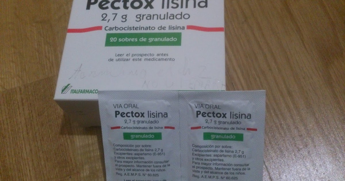 Лекарства в Испании.: Pectox lisina - отхаркивающее