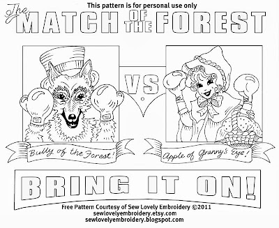 Sew Lovely Embroidery: Little Red Riding Hood & Wolf Free Pattern!