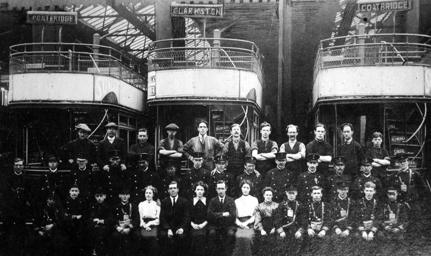 Tour Scotland: Old Photograph Tram Depot Coatbridge Scotland