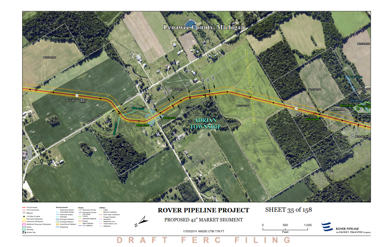 Adrian - Oil and Gas: Rover Pipeline to cross Wolf Creek Highway