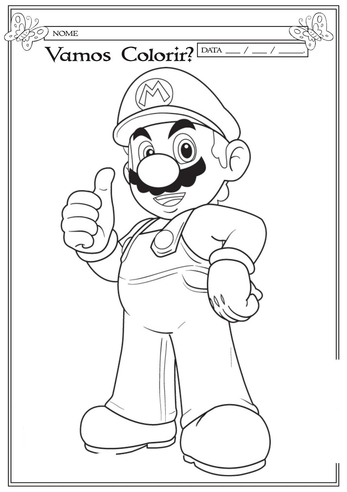 Desenhos Para Colorir Mario