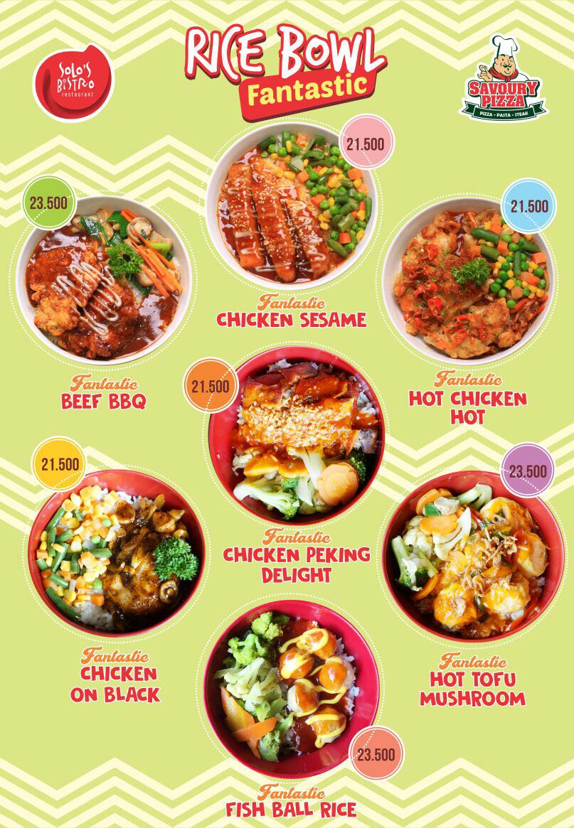 MENU SOLO'S BISTRO & SAVOURY PIZZA