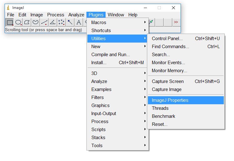 My imageJ: ImageJ Properties คำสั่งแสดงรายละเอียดสภาพแวดล้อม การตั้งค่า ...