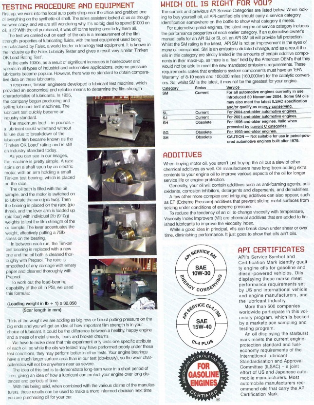 Redlinemax: Top brand Engine oil Test by Timken OK Load