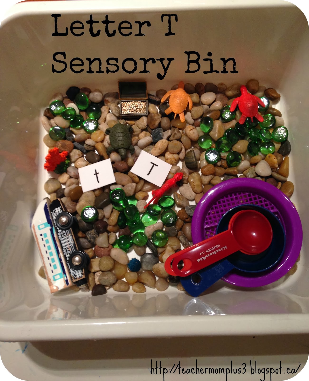 TeacherMomPlus3: Letter T Sensory Bin