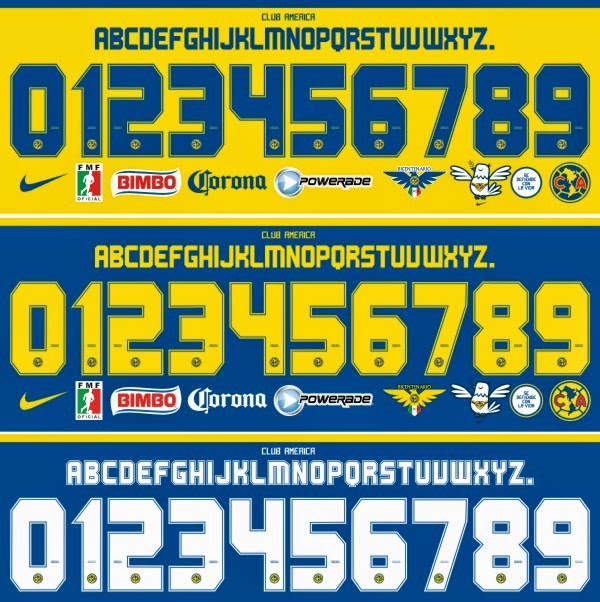Club América 2010-2011 tipografía