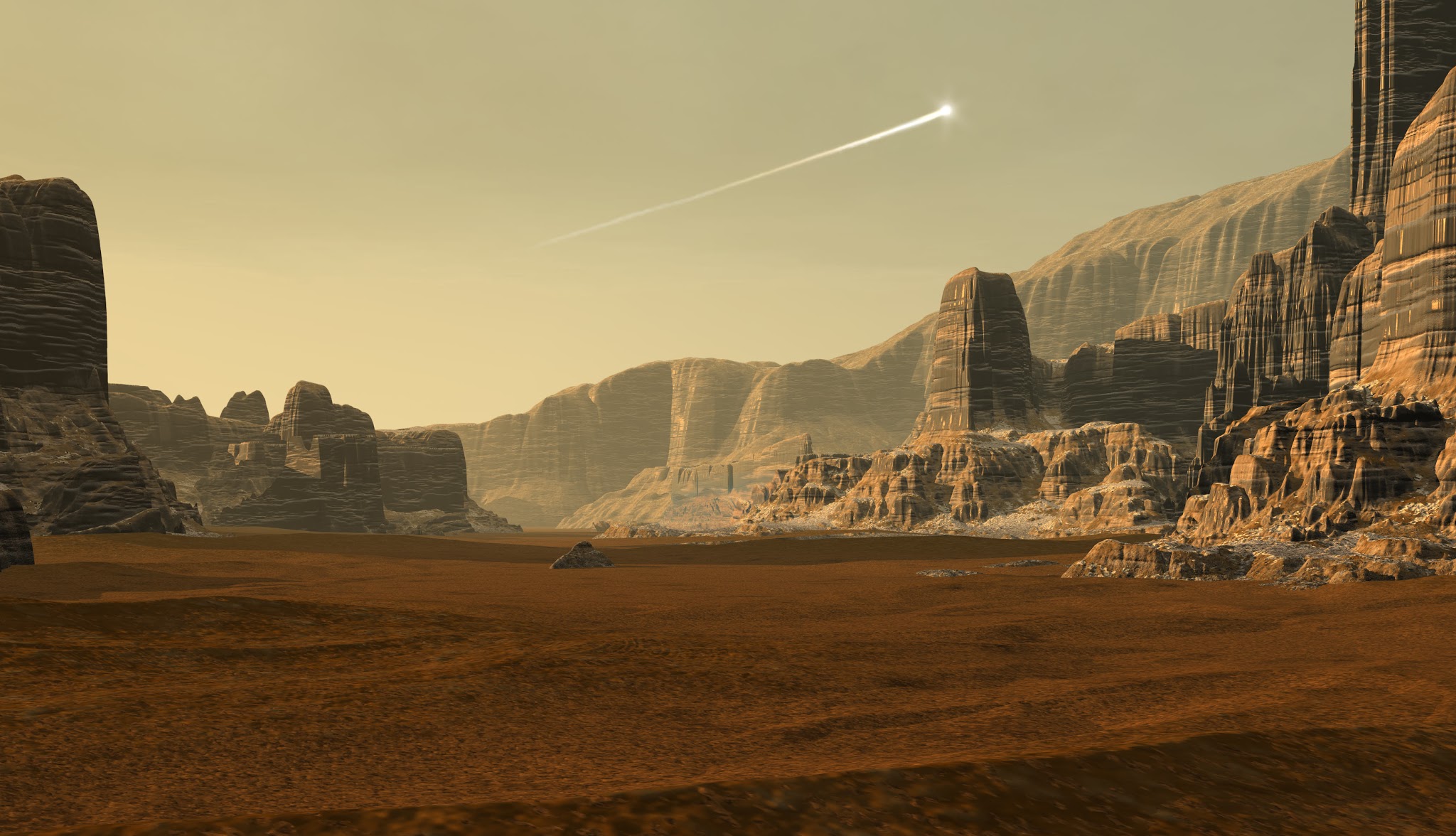 Mars lander over Valles Marineris by William Black | human Mars