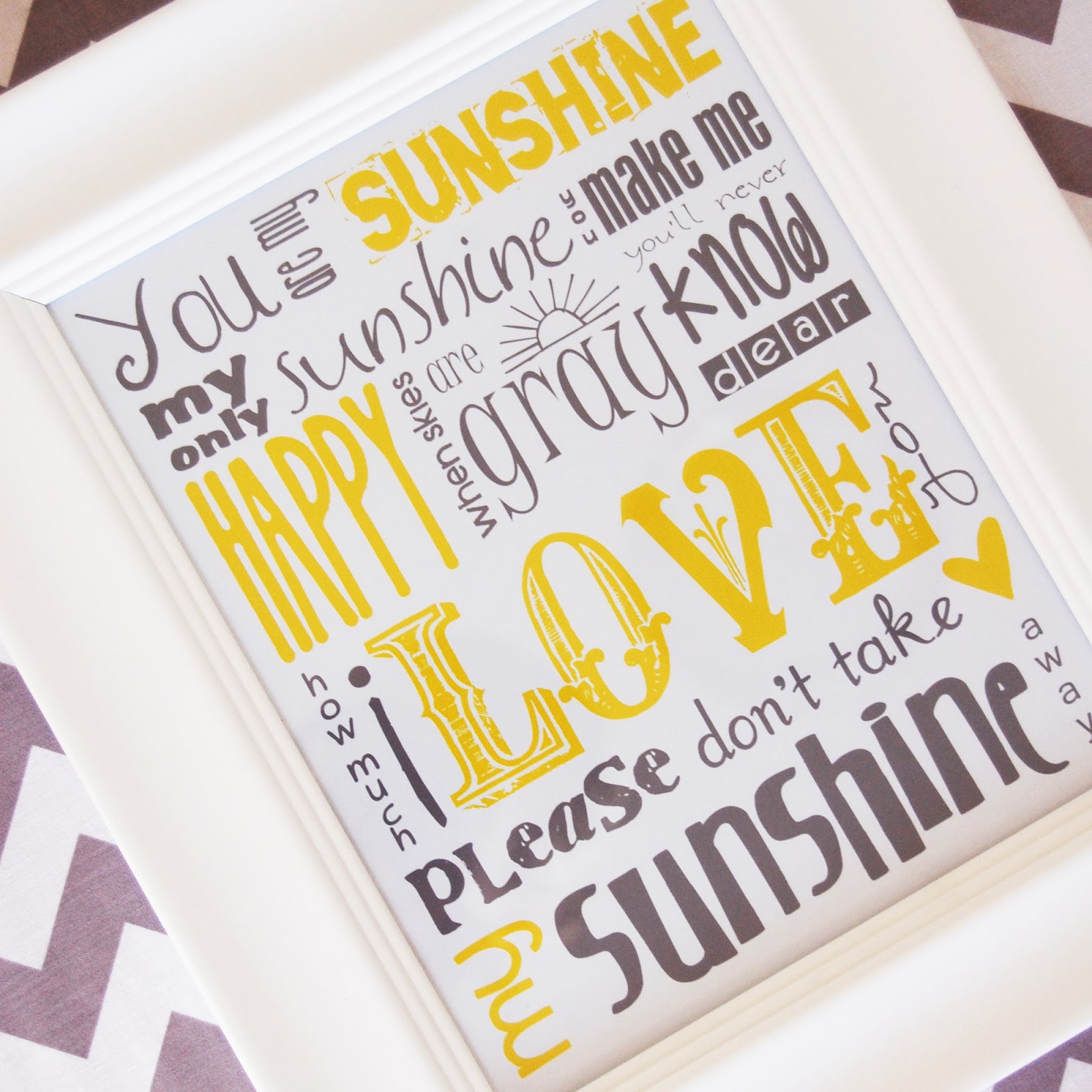 Wonderland Boutique: Giveaway #6 -- "You Are My Sunshine" typography ...