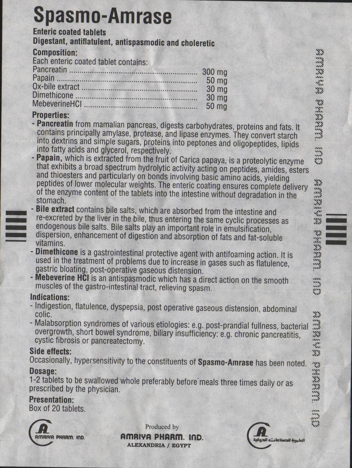 Drug Pamphlet: Spasmo-Amrase