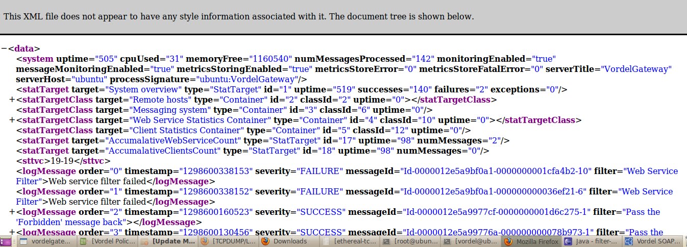 Vordel XML Gateway: REST API for message level and system level metrics ...