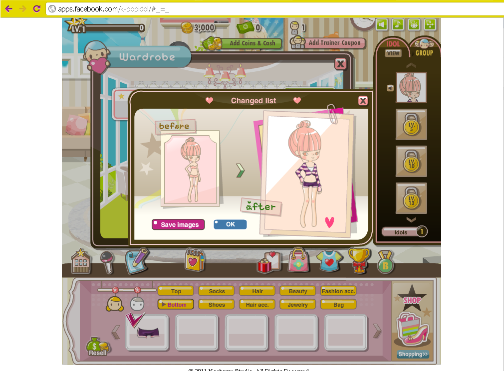 FatinBunny: K-POP IDOL facebook game
