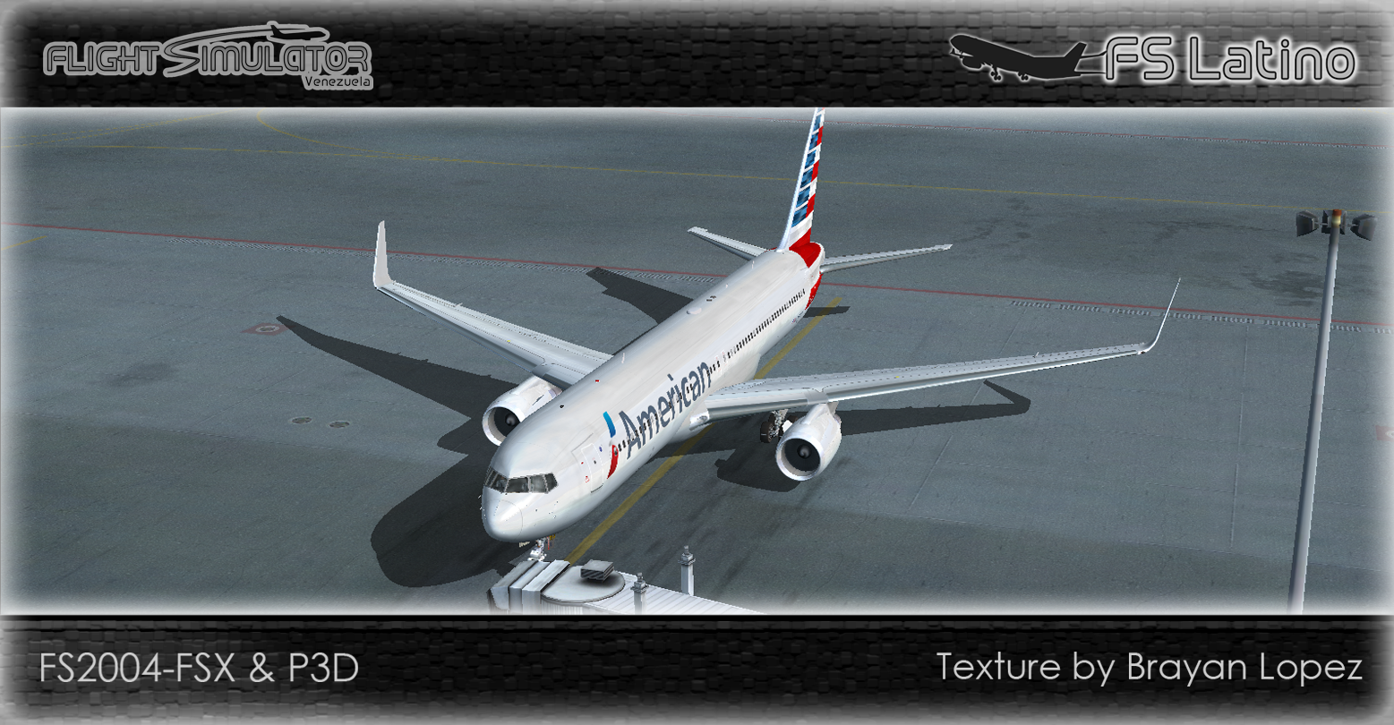 [FS2004/FSX/P3D] Boeing 767-300ER American Airlines N383AN Textura para ...