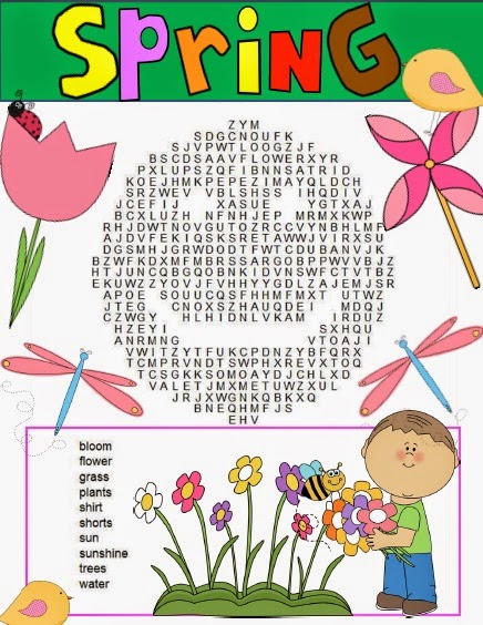 7 Easy Spring Word Search For Kids