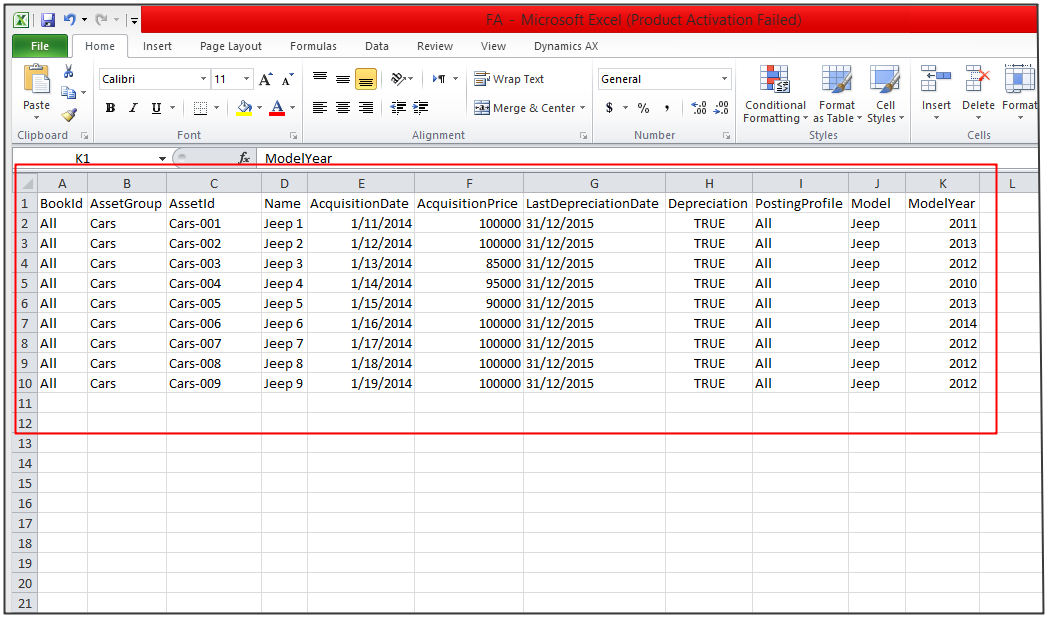 Dynamics Ax Tips Import Assets Using Data Import Framework Ax 2012 R3
