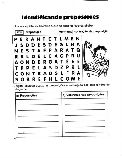 PREPOSIÇÃO ATIVIDADES PARA IMPRIMIR . Português - Gramática ...