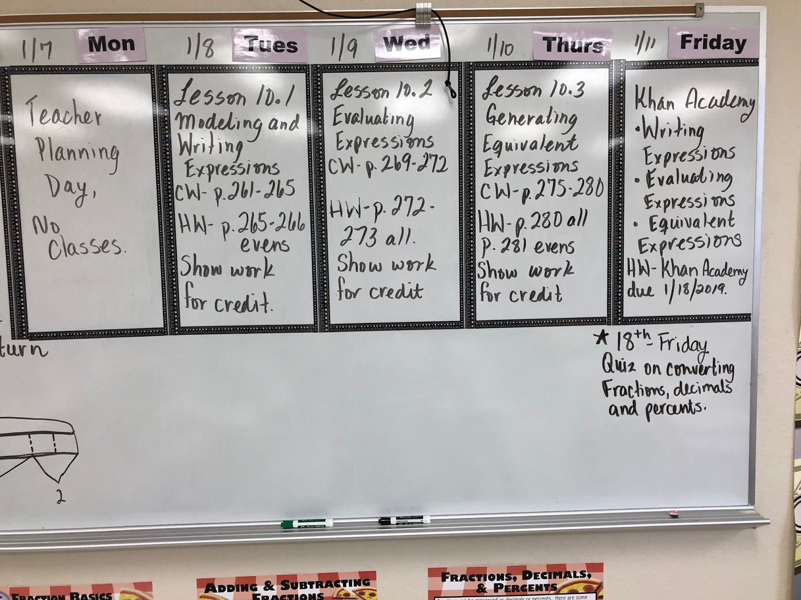 Mrs. Negron 6th Grade Math Class: Agenda for the week of 1/7 - 1/11/2019