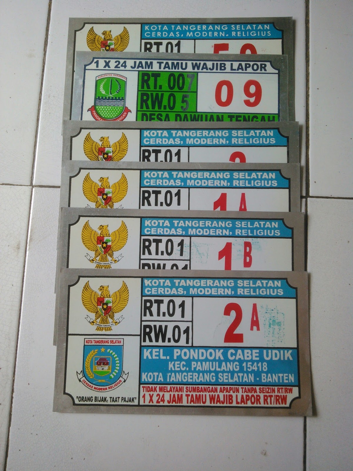 CONTOH PLAT NOMOR RUMAH ~ PERCETAKAN PLAT NOMOR RUMAH