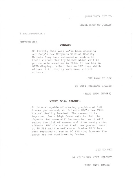 Unit 11: Scriptwriting for Media Products: LO3: Script for News Broadcast