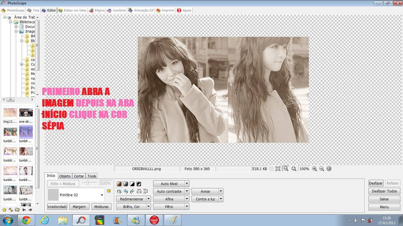 Diversidades e Afins: Tutorial - Efeito Sépia