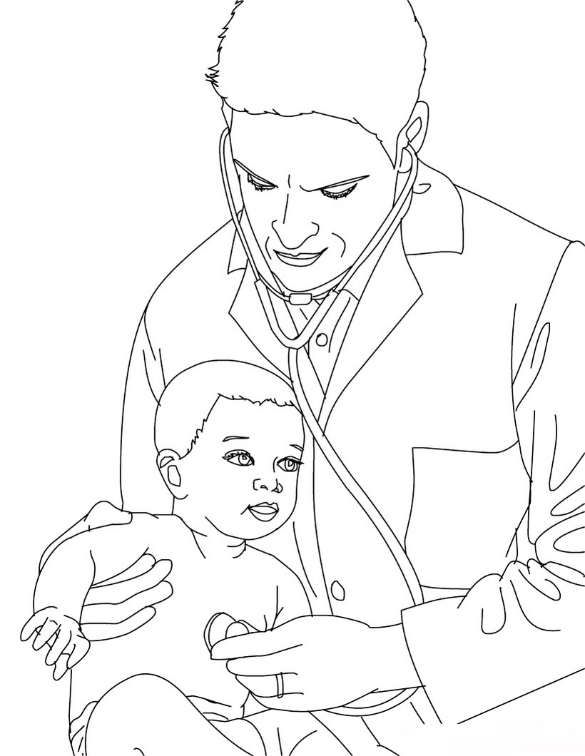 universul copiilor: Imagini de colorat doctor