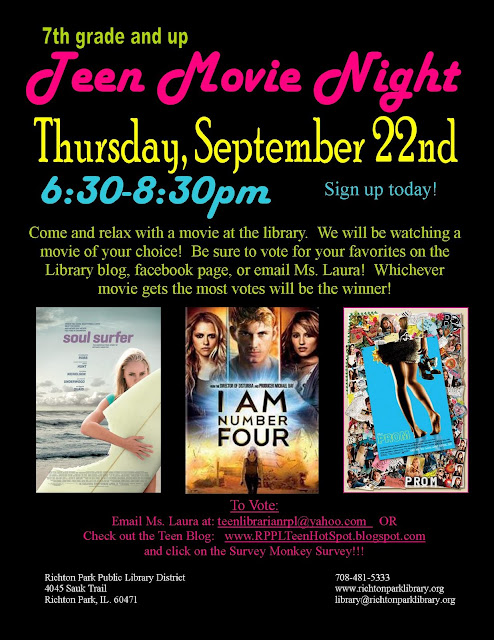 Richton Park Library Teen Hot Spot: Teen Movie Night: VOTE!!!
