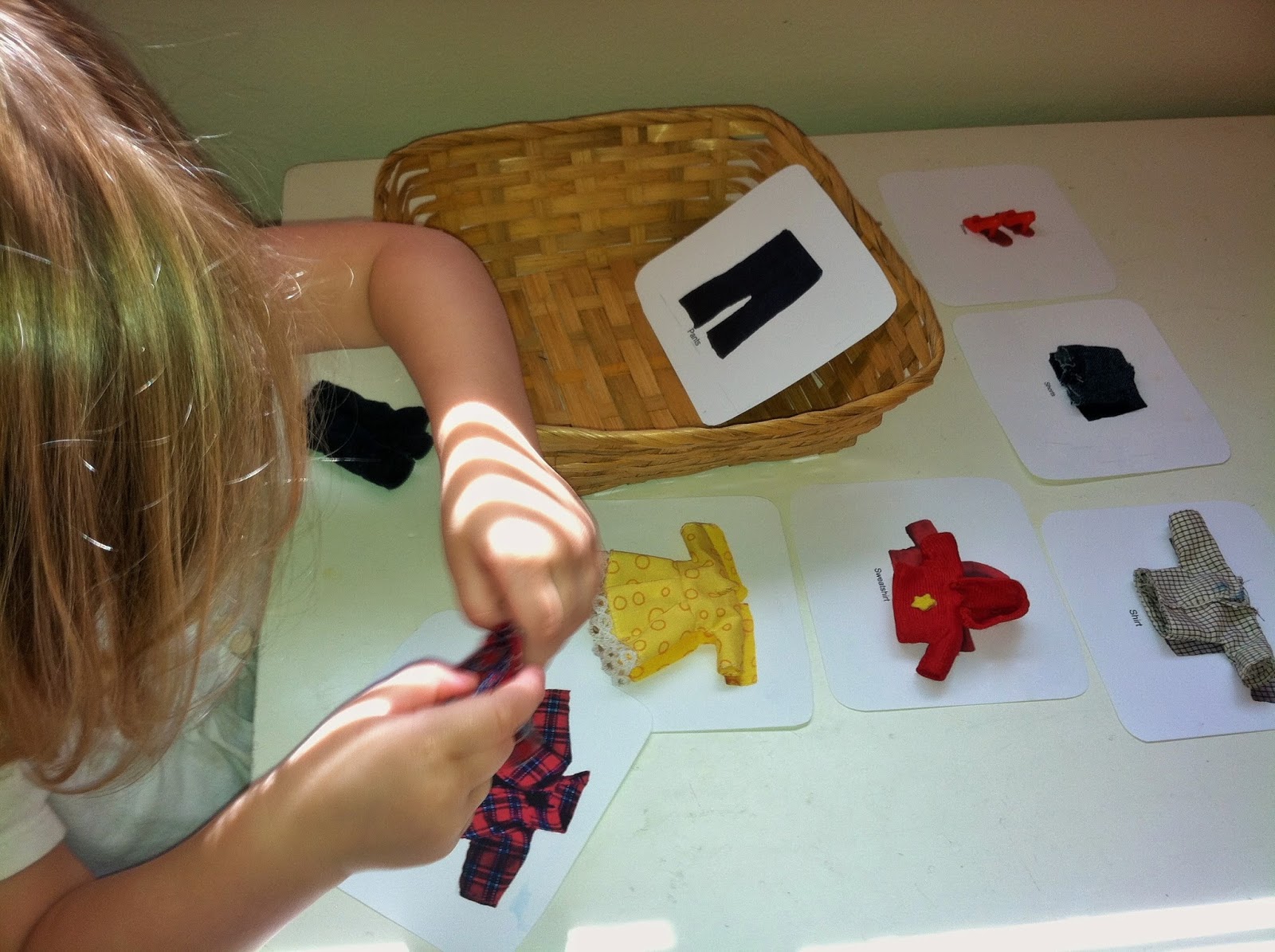 Let's Play Today! -by Auntie J: Montessori Inspired Clothing Match Basket