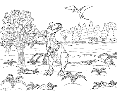 Robin's Great Coloring Pages: The Elvis Dinosaur