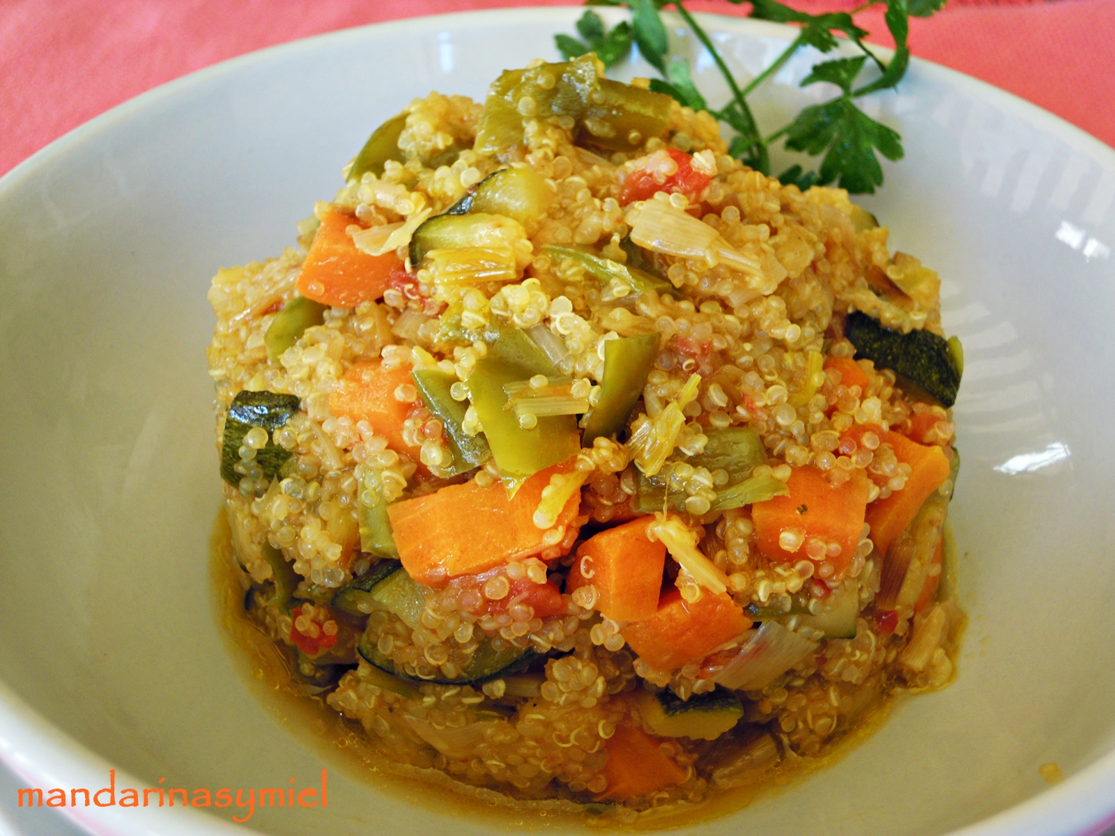Quinoa con verduras | Mandarinas y miel