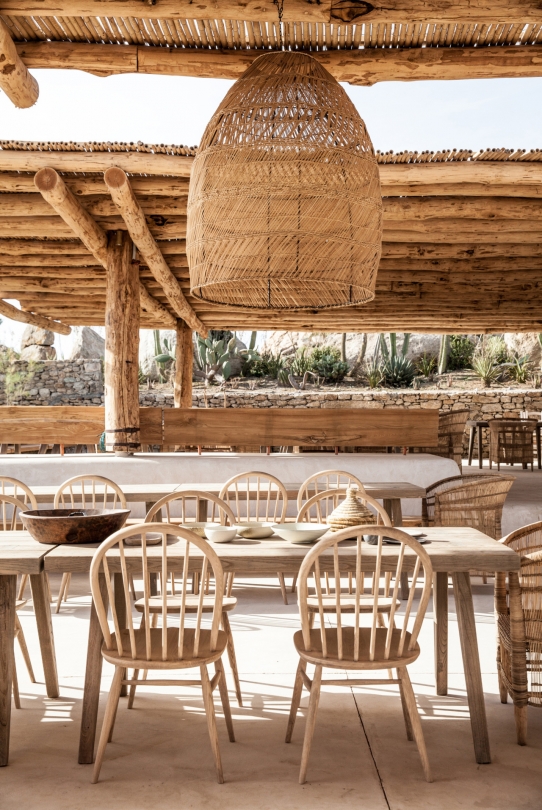 Scorpios beach club in Mykonos, Greece