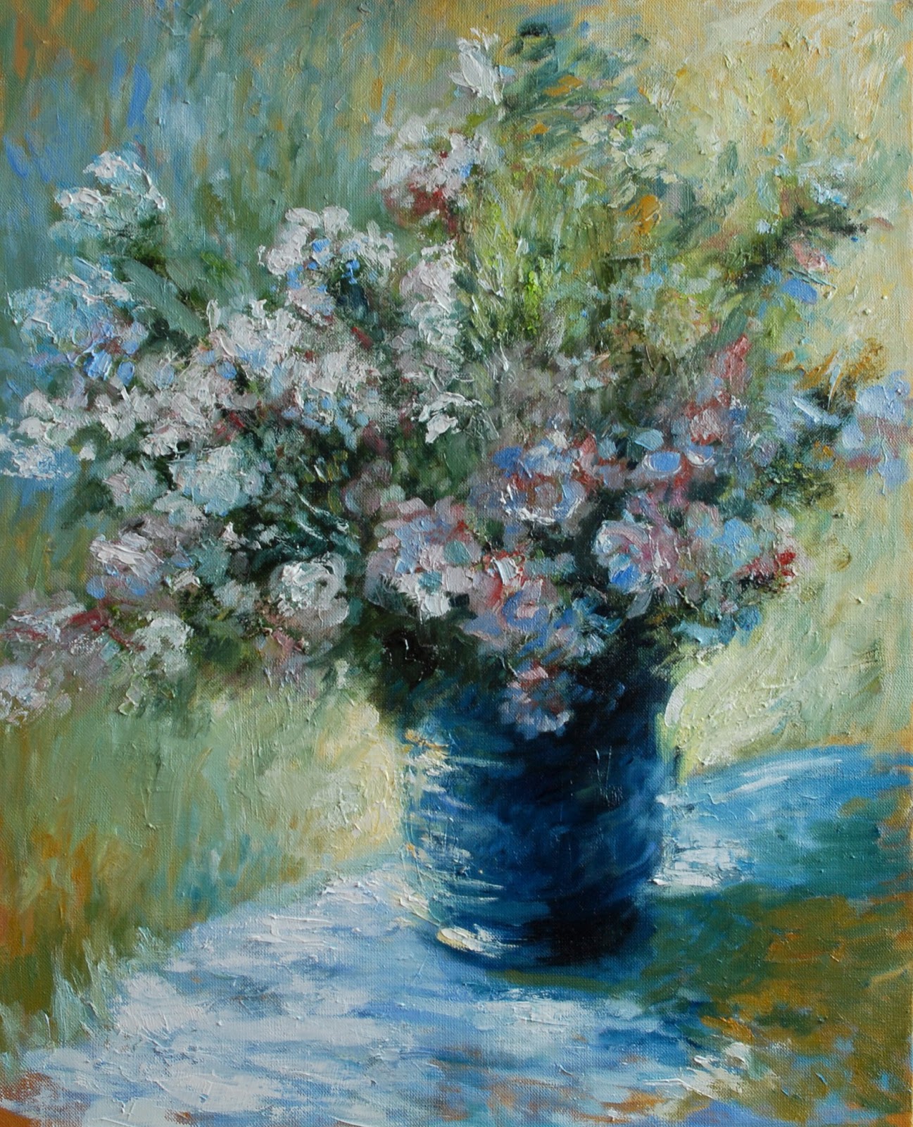 obrazy na zamówienie: Vase of Flowers Claude Monet - w trakcie pracy II