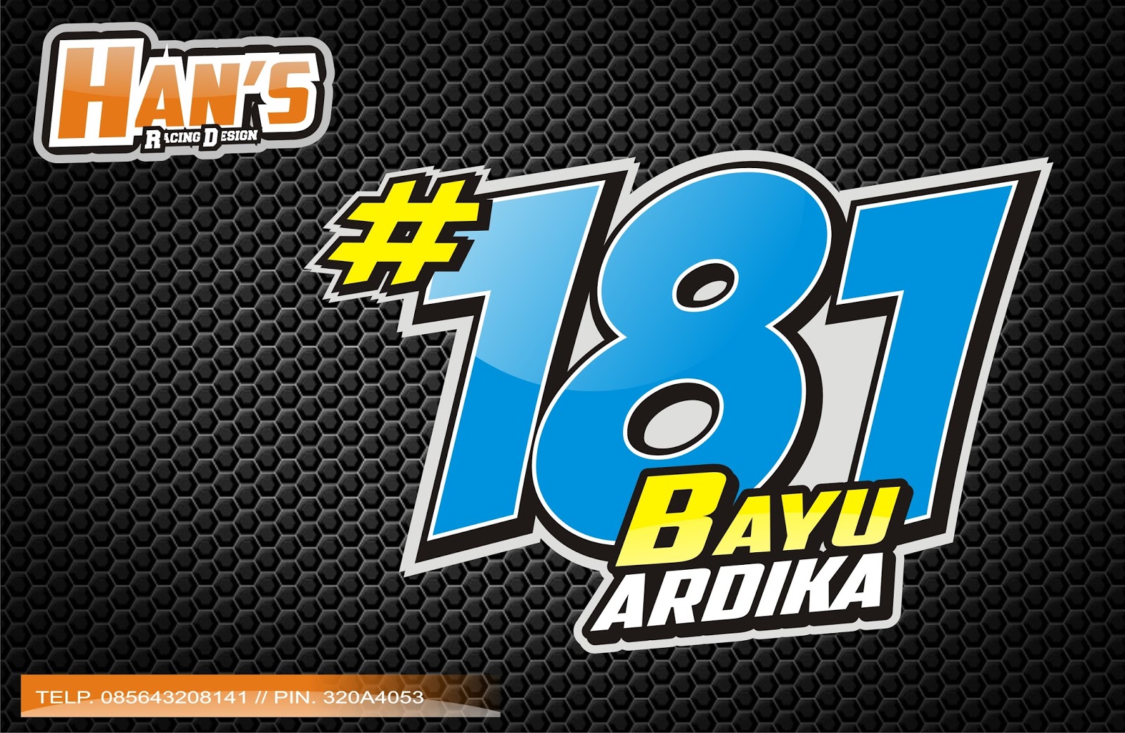 Han's Racing Design: Desain Nomor Racing