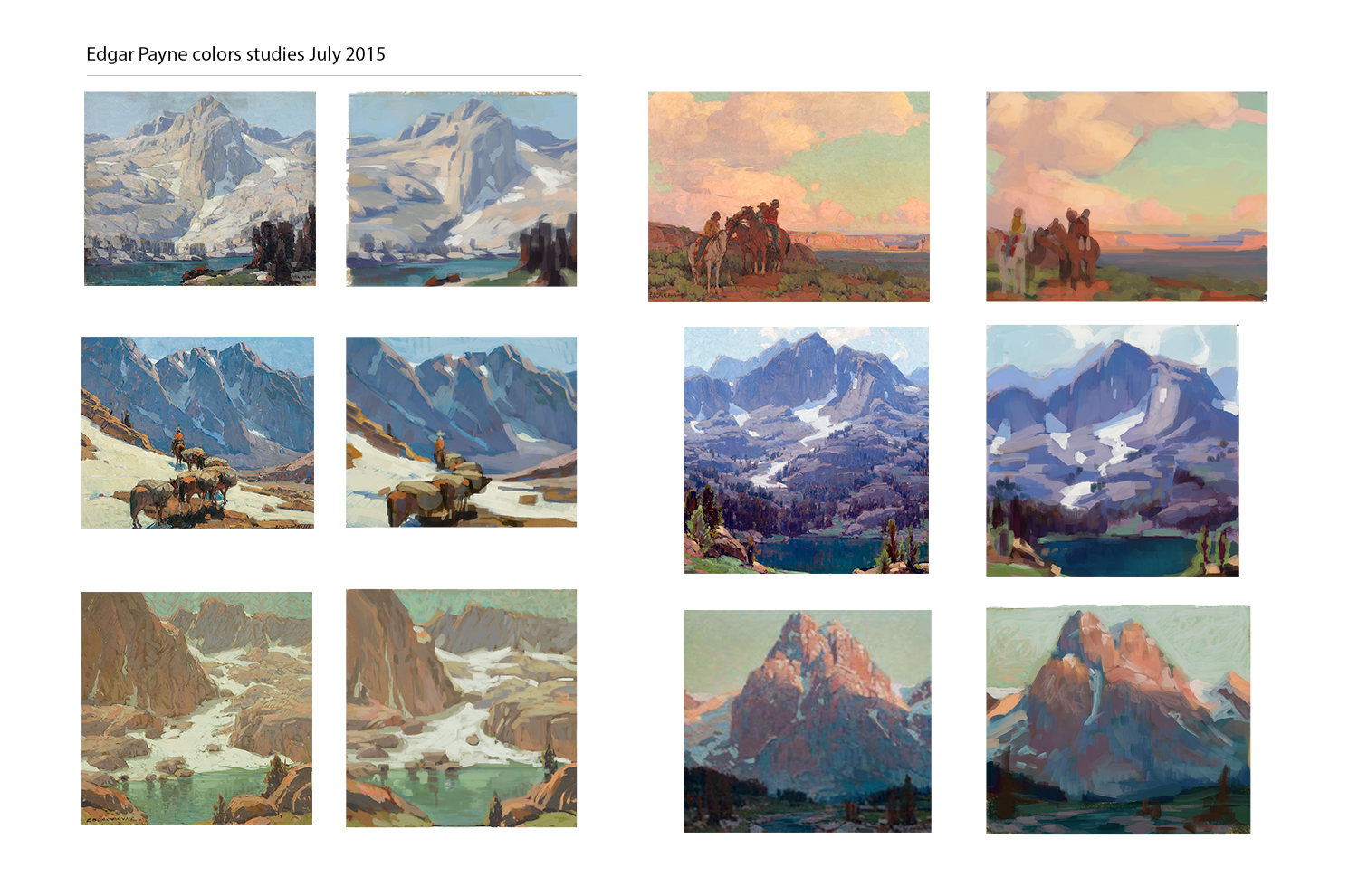 MICHELE TANNER: Colors studies from Edgar Payne (1883 - 1947)