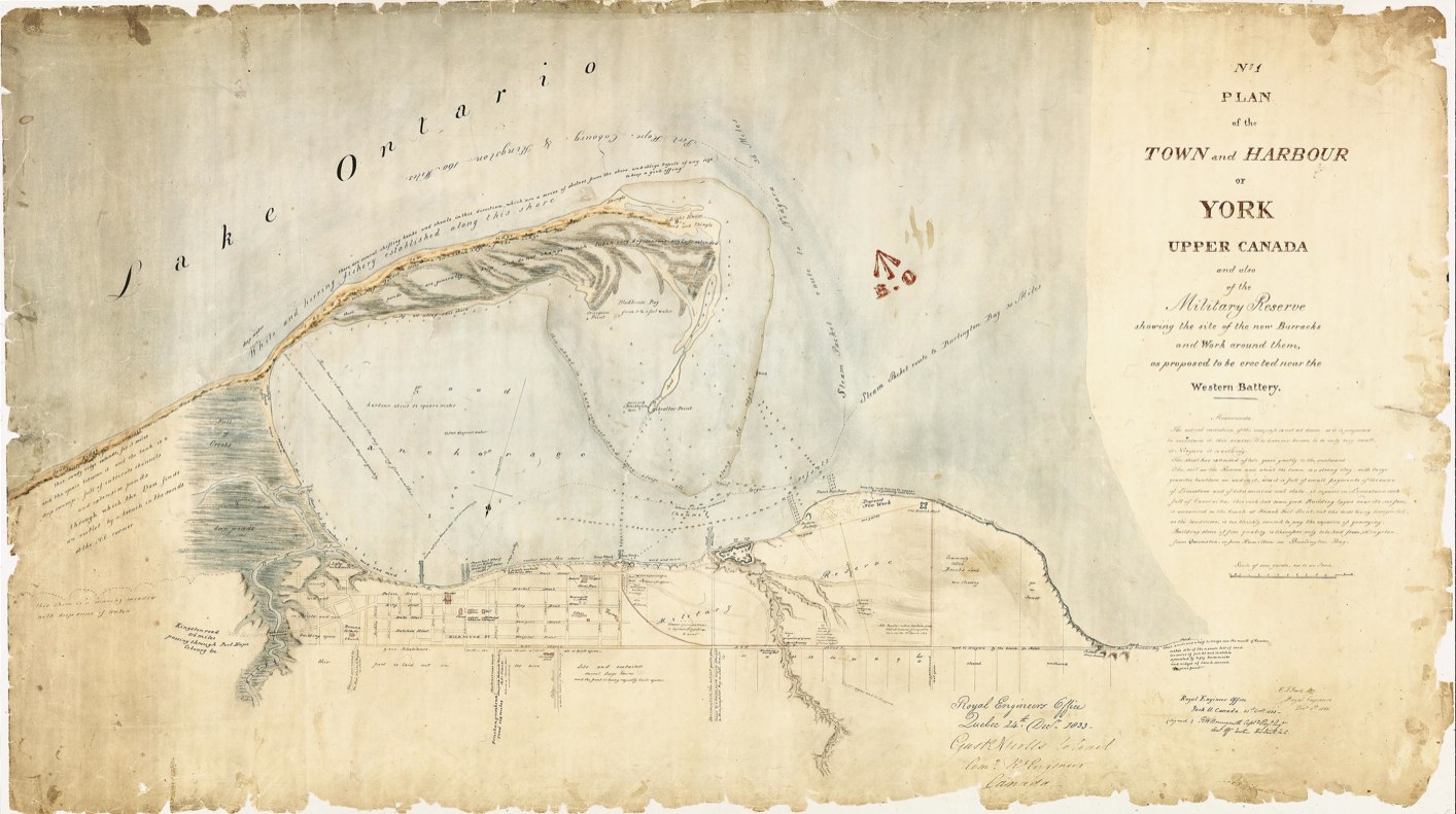 Fort York and Garrison Common Maps: 1833 Bonnycastle: No. 1 Plan of the ...