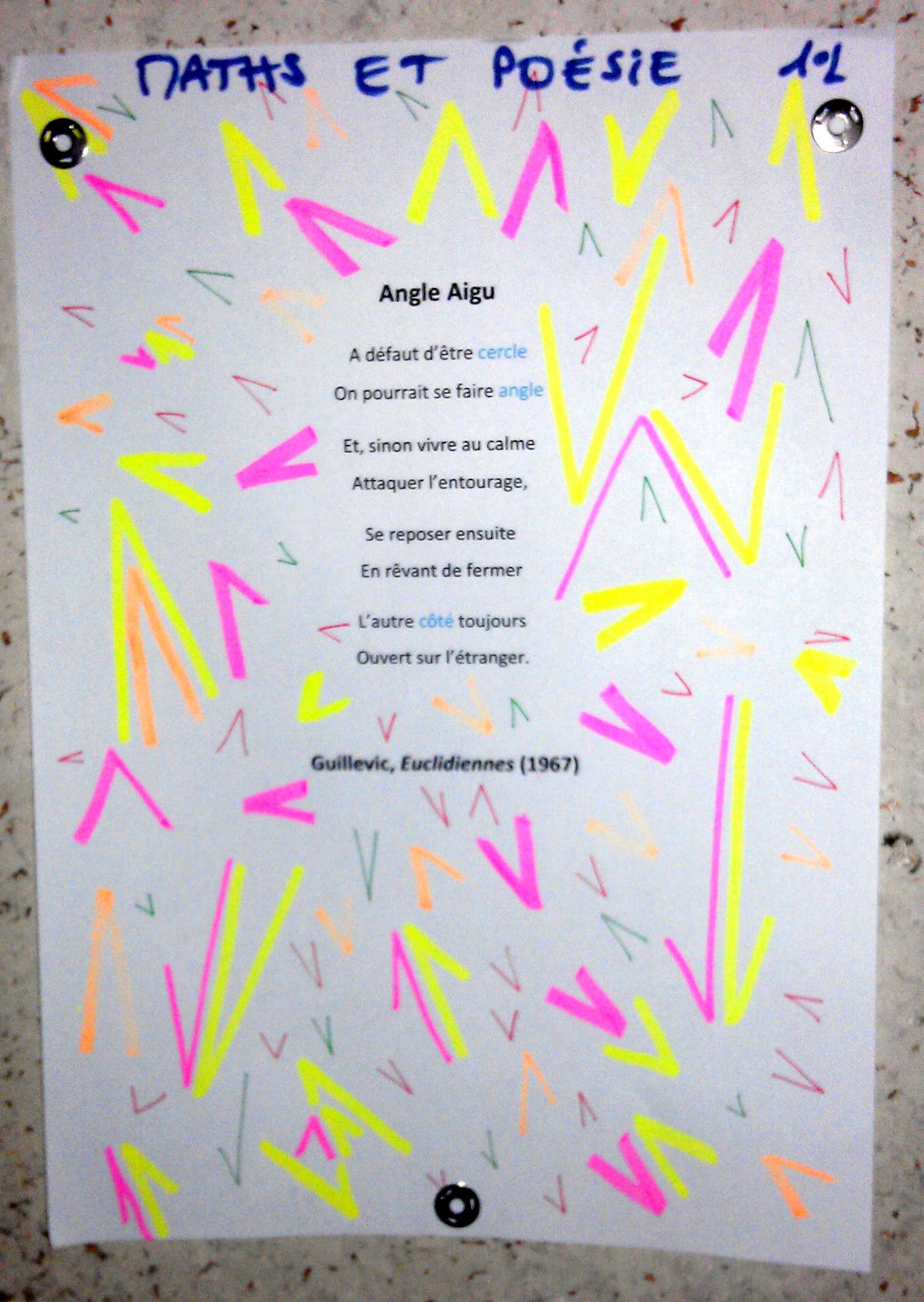 AlgoRythmes: Semaine des maths 2012 : Poésie et maths