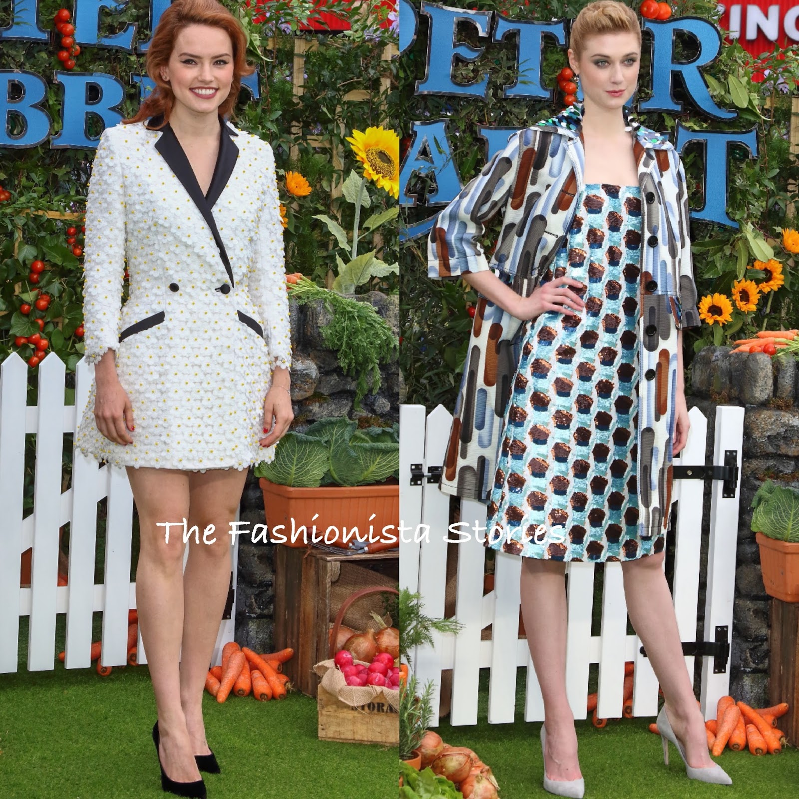 Daisy Ridley & Elizabeth Debicki at the 'Peter Rabbit' London Premiere