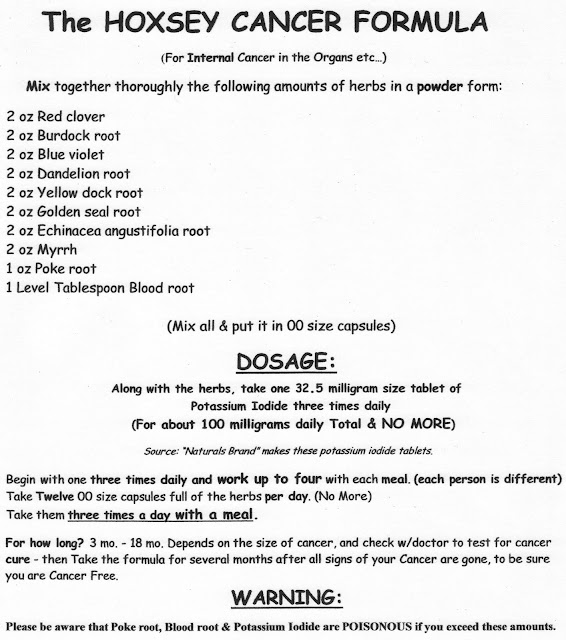 News Man: HOXSEY CANCER FORMULA...CANCER FORBIDDEN CURES...