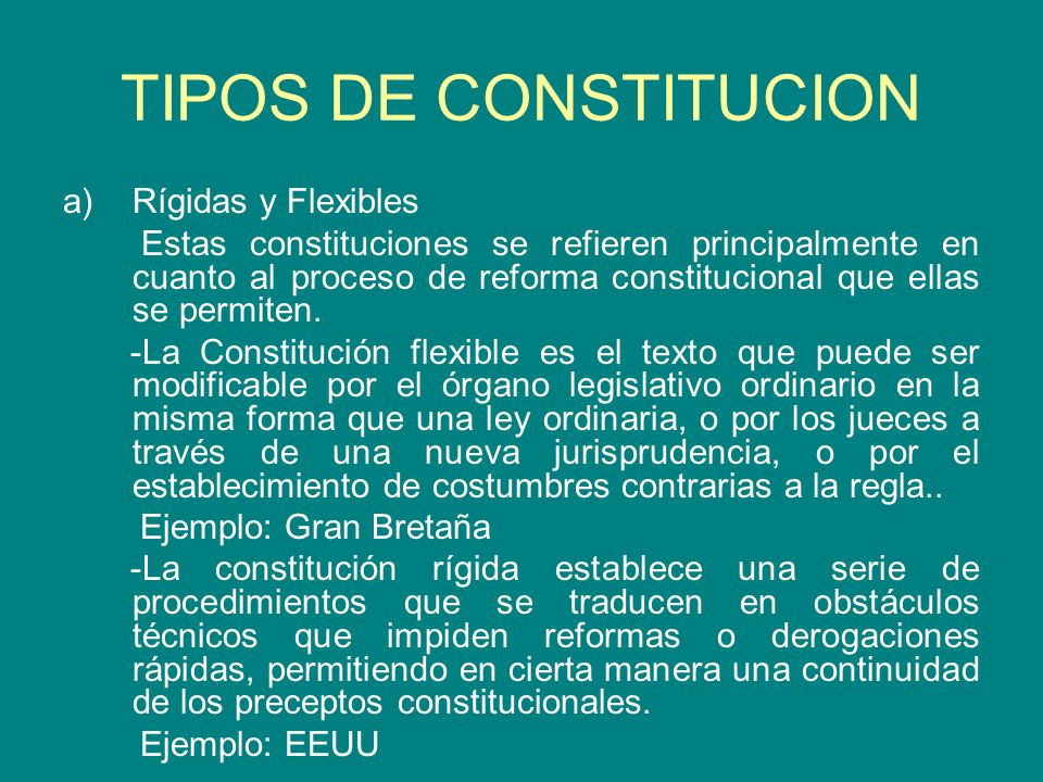 Constitucional General Funlam: constituciones rígidas y flexibles