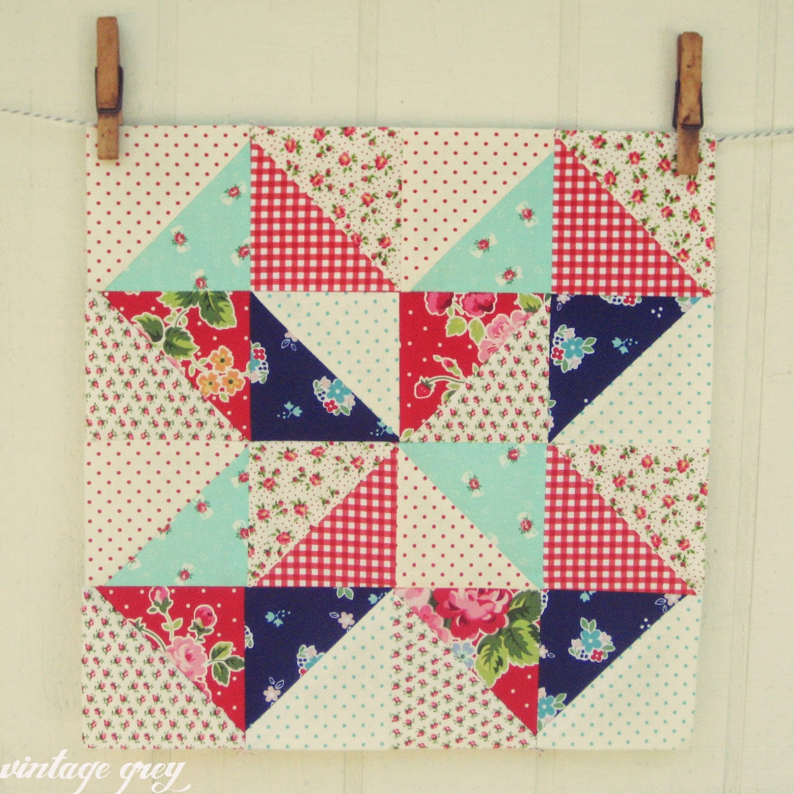 vintage grey: patchwork and hand sewing