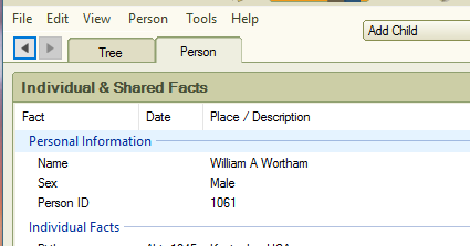 Family Tree Maker User: The case of the UnKnown Spouse