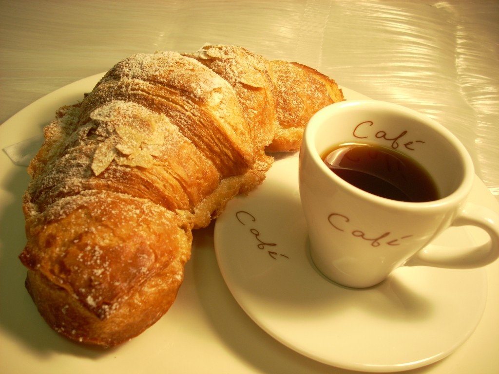 Coffee and Croissant | Coffee and croissants, French breakfast, Breakfast