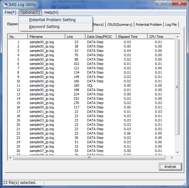 SAS Utility: SAS Log Utility 1.6.1.5, 文字列のパターンをINIファイルで定義
