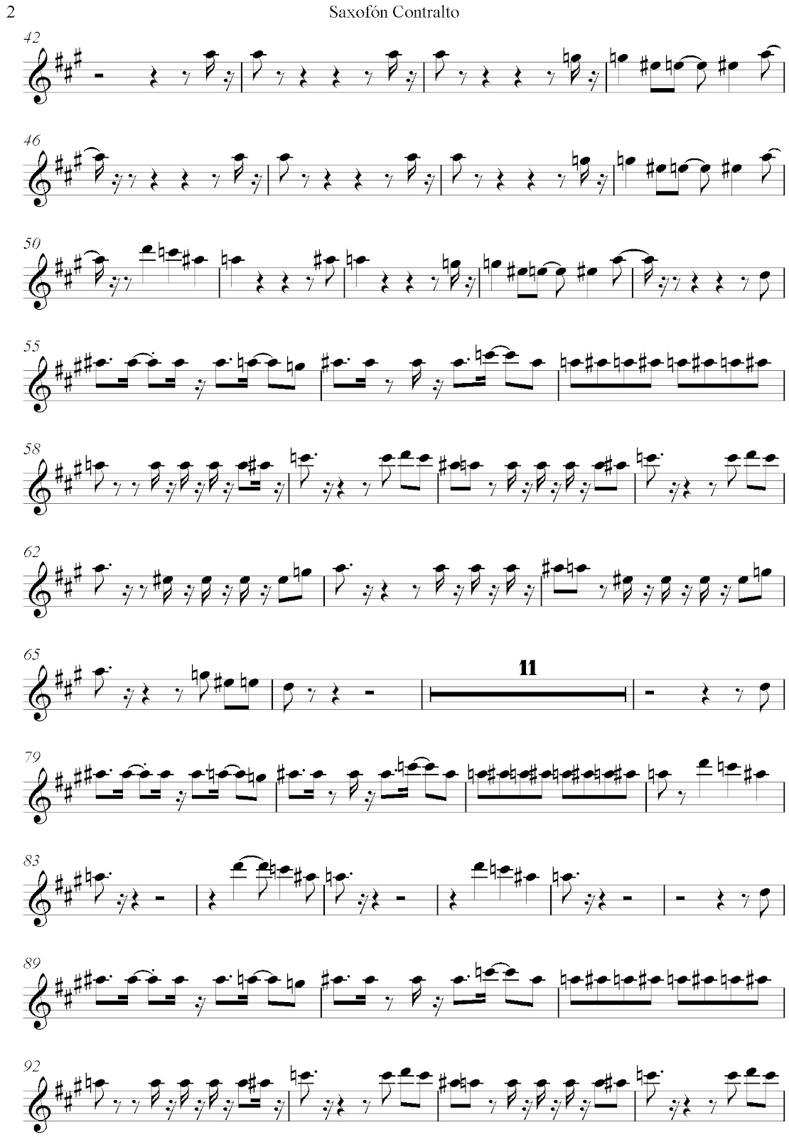 Partitura de cha cha cha para saxofón alto y trompeta | Partituras y ...