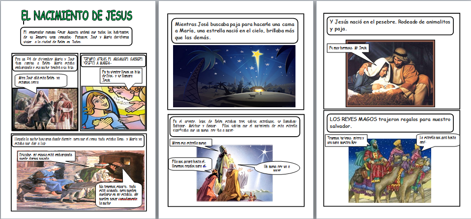 Tu Tarea Facilita: Comic sobre el Nacimiento de Jesus para Niños