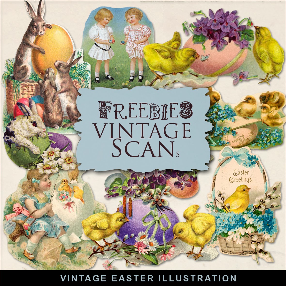 Freebies Kit of Vintage Easter Illustrations from Post Card:Far Far ...