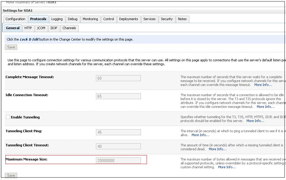 Weblogic Socket Maxmessagesizeexceededexception Appearing When Managed Server Attempting To Send