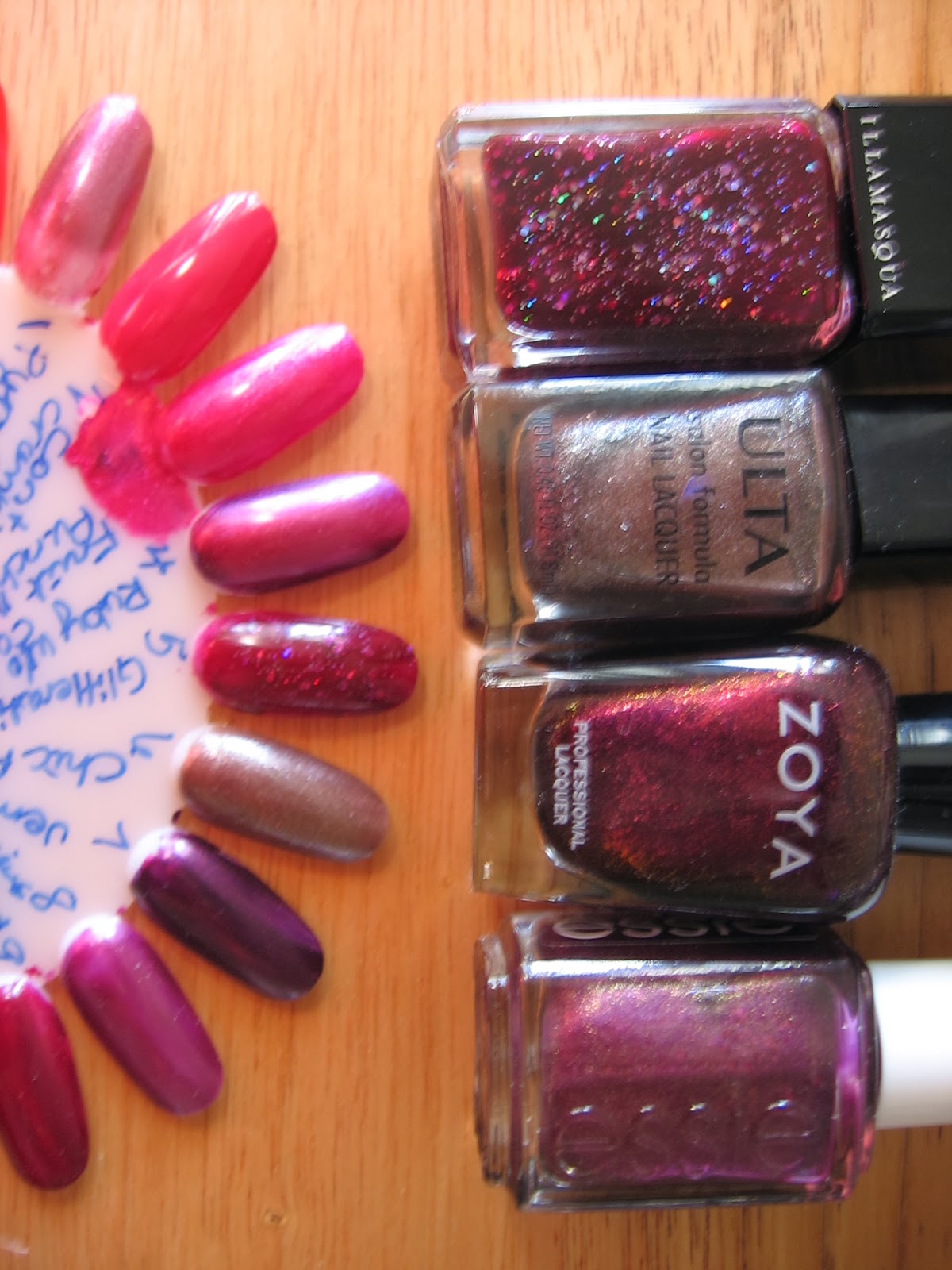 Delicious Color: Nail wheel weekend: Dark-reds-plus-OPI